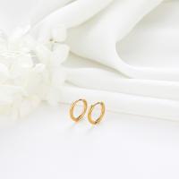 China Fashion Jewelry PVD 14K Gold Plated Stainless Steel Round Hoop Earrings 11mm 14mm Earring for sale
