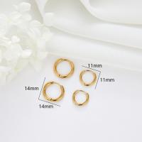 China Fashion Jewelry PVD 14K Gold Plated Stainless Steel Round Hoop Earrings 11mm 14mm Earring for sale