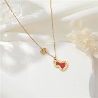 China 18K Vacuum Electroplated Stainless Steel Women's Necklace Micropaved Zircon Double Gourd Necklace Stainless Steel Jewelry for sale