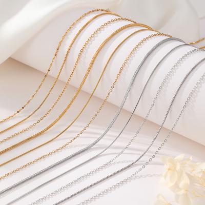China Stainless Steel 18k Gold Plated Necklace Silver Necklace Chopin Starry Sky Clavicle Box Chain Pendant for Diy Jewelry Making for sale