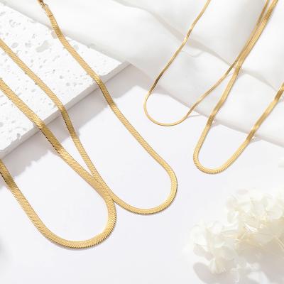 China Hot Selling Stainless Steel Chain Vacuum Plated Snake Bone Necklace  Fashionable Necklace Stackable Necklace for Men and Women for sale