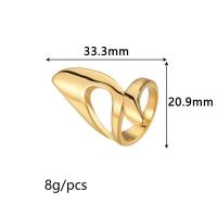 China Fashion New 18K Gold Plated Stainless Steel Open Ring With Adjustable Size and a High End Irregular Jewelry Rings for sale