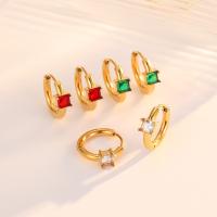 China 18K Gold Fashion Zircon Huggie Earring New Luxury Niche Stainless Steel Women's Jewelry Hoop Earrings for sale
