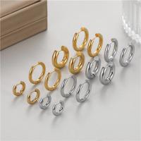 China Stainless Steel 18K PVD Plated Hoop Earrings Simple Versatile Suitable for Both Men and Women Hip Hop Style for sale