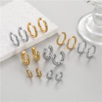 China Stainless Steel 18K PVD Plated Hoop Earrings Simple Versatile Suitable for Both Men and Women Hip Hop Style for sale