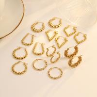 China 18K Vacuum Gold-Plated Fashion Stainless Steel Round Earring Female Geometric Earrings for sale