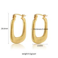 China 18K Vacuum Gold-Plated Fashion Stainless Steel Round Earring Female Geometric Earrings for sale