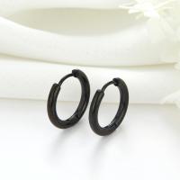 China 16mm Gun Black Plated Huggie Wholesale Stainless Steel Huggie Hoop Earrings for sale