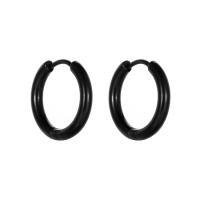 China 16mm Gun Black Plated Huggie Wholesale Stainless Steel Huggie Hoop Earrings for sale