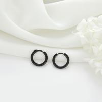 China 16mm Gun Black Plated Huggie Wholesale Stainless Steel Huggie Hoop Earrings for sale