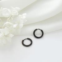 China 16mm Gun Black Plated Huggie Wholesale Stainless Steel Huggie Hoop Earrings for sale