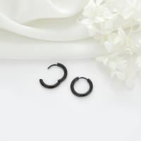 China 16mm Gun Black Plated Huggie Wholesale Stainless Steel Huggie Hoop Earrings for sale