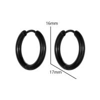 China 16mm Gun Black Plated Huggie Wholesale Stainless Steel Huggie Hoop Earrings for sale