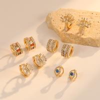 China Multi Shape 14K Gold Plated Sow Shape Evil Eye Ear Buckles Earrings Jewelries for Jewelry Earrings for sale
