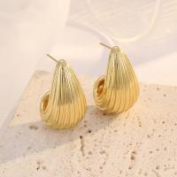 China Jiexing Fashion 18k Gold Plated Stainless Steel Earrings Petal C Shaped Irregular Folding Women's Earring Accessories for sale
