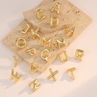 China Jiexing Hot Selling 14K Gold Plated 925 Silver Needles A-Z Studs Smooth Surface Bubbles 26 English Letter Earrings for sale