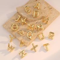 China Jiexing Hot Selling 14K Gold Plated 925 Silver Needles A-Z Studs Smooth Surface Bubbles 26 English Letter Earrings for sale
