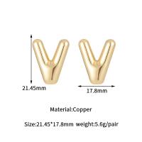 China Jiexing Hot Selling 14K Gold Plated 925 Silver Needles A-Z Studs Smooth Surface Bubbles 26 English Letter Earrings for sale