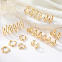 China Wholesale Fashion U Shape Geometric Ear Studs 14K Zircon Earrings DIY Hoop Earrings Women's Earrings Accessories for sale