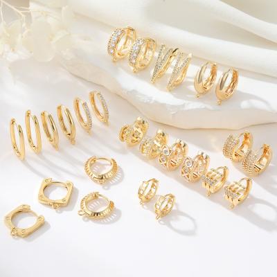China Wholesale Fashion U Shape Geometric Ear Studs 14K Zircon Earrings DIY Hoop Earrings Women's Earrings Accessories for sale