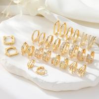 China Wholesale Fashion U Shape Geometric Ear Studs 14K Zircon Earrings DIY Hoop Earrings Women's Earrings Accessories for sale
