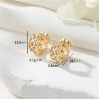 China Wholesale Fashion U Shape Geometric Ear Studs 14K Zircon Earrings DIY Hoop Earrings Women's Earrings Accessories for sale