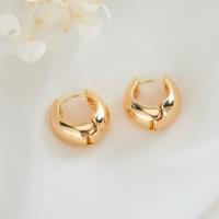 China Fashion Brass 14K Gold Plated Irregular Wavy Surface Geometric Round Women's Jewelry Earrings for sale