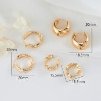 China Fashion Brass 14K Gold Plated Irregular Wavy Surface Geometric Round Women's Jewelry Earrings for sale