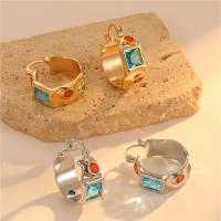China Wholesale French Retro Palace Folds Brass Gold Plated Inlaid Colorful Zircon Earrings Ear Buckles Earring Hook for sale