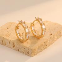 China High Quality Gold Plated Brass Earrings Colored Zircon Earrings Fashion Women's Earrings Jewelry Accessories for sale