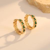 China High Quality Gold Plated Brass Earrings Colored Zircon Earrings Fashion Women's Earrings Jewelry Accessories for sale