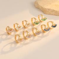 China 14K Gold Plated Brass 925 Silver Needle Hypoallergenic Women's Earrings Colorful Zircon Earrings Women's Earring Accessories for sale