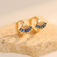 China 14K Gold Plated Brass 925 Silver Needle Hypoallergenic Women's Earrings Colorful Zircon Earrings Women's Earring Accessories for sale