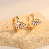 China 14K Gold Plated Brass 925 Silver Needle Hypoallergenic Women's Earrings Colorful Zircon Earrings Women's Earring Accessories for sale