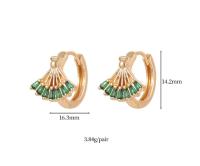 China 14K Gold Plated Brass 925 Silver Needle Hypoallergenic Women's Earrings Colorful Zircon Earrings Women's Earring Accessories for sale