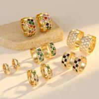 China Fashionable Gold-plated Designer Earrings Hypoallergenic Silver Pin Geometric Zircon Earrings for Women Zircon Hoop Earrings for sale