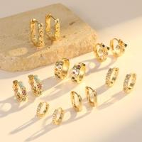 China Fashionable Gold-plated Designer Earrings Hypoallergenic Silver Pin Geometric Zircon Earrings for Women Zircon Hoop Earrings for sale
