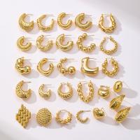 China Popular Geometry U-shaped 18K Gold Earrings Water Drop Studs Irregular Hollow Women Earring Wholesale for sale