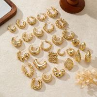 China Popular Geometry U-shaped 18K Gold Earrings Water Drop Studs Irregular Hollow Women Earring Wholesale for sale