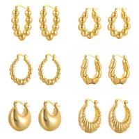 China Popular Geometry U-shaped 18K Gold Earrings Water Drop Studs Irregular Hollow Women Earring Wholesale for sale