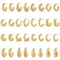 China Popular Geometry U-shaped 18K Gold Earrings Water Drop Studs Irregular Hollow Women Earring Wholesale for sale