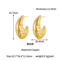 China Popular Geometry U-shaped 18K Gold Earrings Water Drop Studs Irregular Hollow Women Earring Wholesale for sale