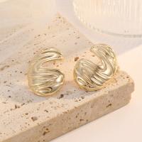 China Wholesale 14K Gold Flower Women's Earrings Heart Shaped Irregular Tassel Chain Pleated Fashion Jewelry Studs Earring for sale