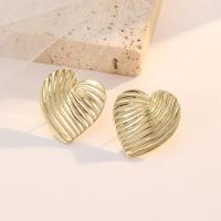 China Wholesale 14K Gold Flower Women's Earrings Heart Shaped Irregular Tassel Chain Pleated Fashion Jewelry Studs Earring for sale
