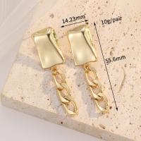 China Wholesale 14K Gold Flower Women's Earrings Heart Shaped Irregular Tassel Chain Pleated Fashion Jewelry Studs Earring for sale