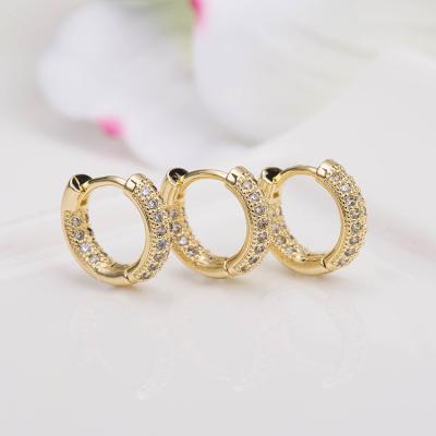 China Wholesale Customized Gold Plated Earrings Accessories Zircon Women's Earrings Jewelry Accessories Round Earrings for sale