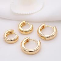 China Jewelry Findings Wholesale Simple Design Round Shape 14K Gold Plated Thick Initial Huggie Hoop Earrings for sale