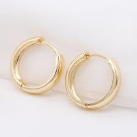 China Jewelry Findings Wholesale Simple Design Round Shape 14K Gold Plated Thick Initial Huggie Hoop Earrings for sale