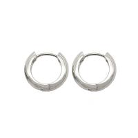 China Jewelry Findings Wholesale Simple Design Round Shape 14K Gold Plated Thick Initial Huggie Hoop Earrings for sale