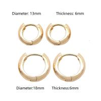 China Jewelry Findings Wholesale Simple Design Round Shape 14K Gold Plated Thick Initial Huggie Hoop Earrings for sale